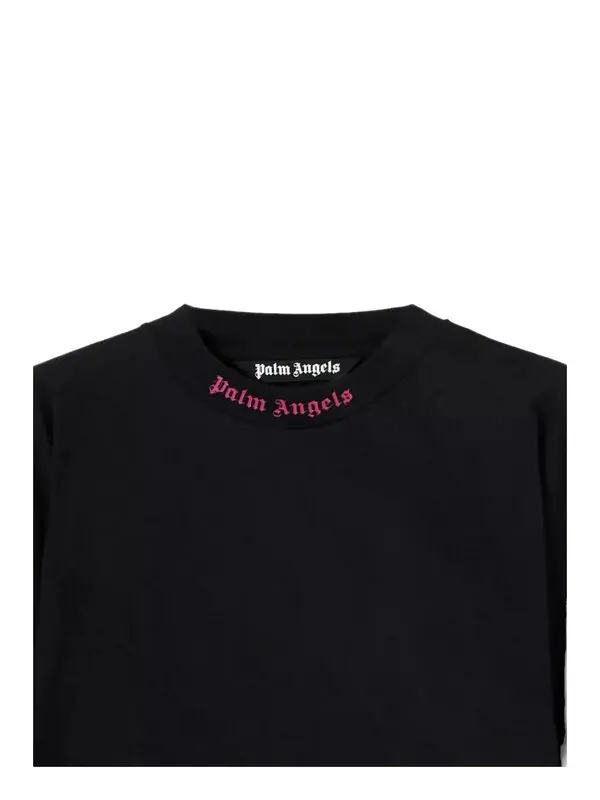 Palm Angels Logo-print Drop-shoulder T-shirt - Black