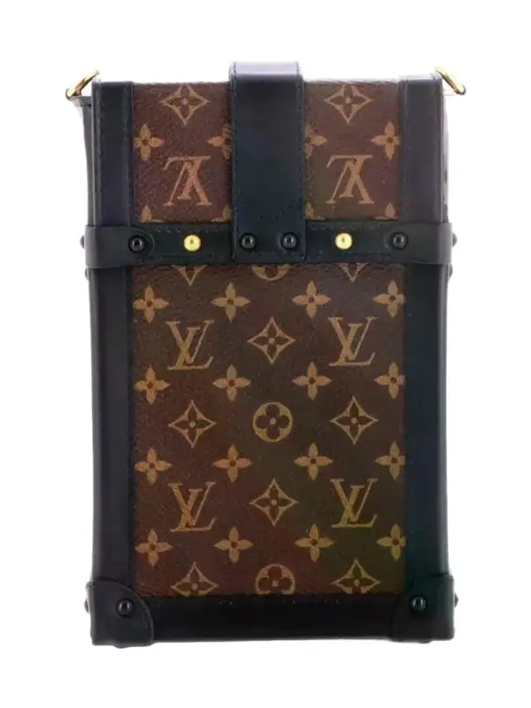 LOUIS VUITTON Vertical Trunk Pochette Monogram Canvas Crossbody Bag - Black