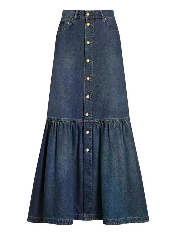 Dolce & Gabbana Long Denim Skirt - Blue