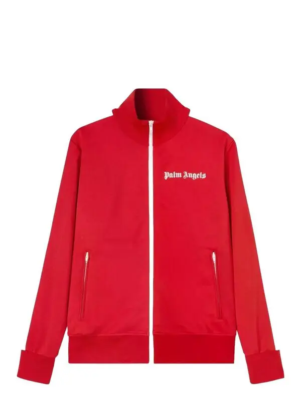 Palm Angels Logo Print Side Stripe Track Jacket - Red