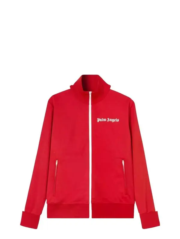 Palm Angels Logo Print Side Stripe Track Jacket - Red