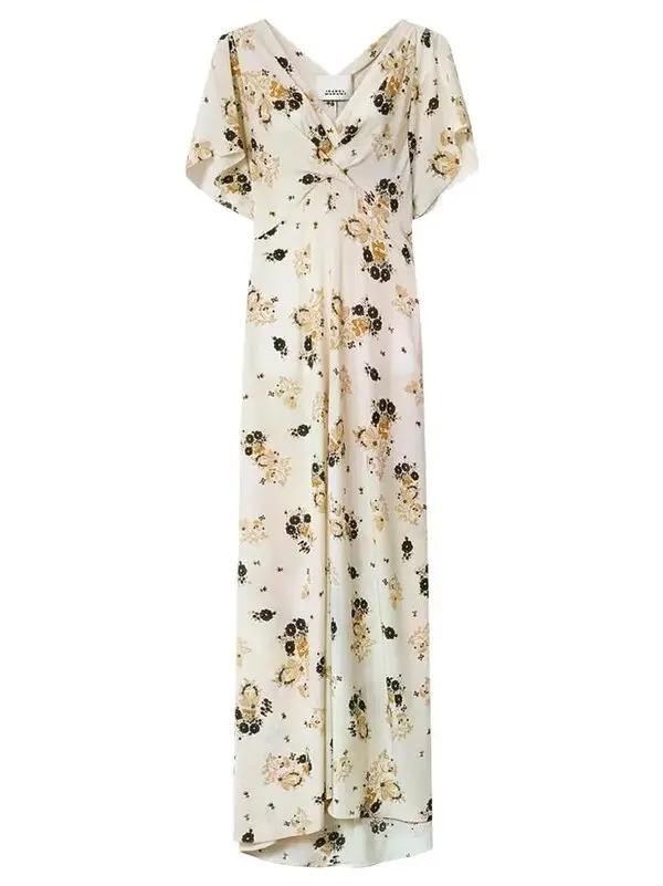 Isabel Marant Étoile Printed Stretch-silk Maxi Dress - Neutrals