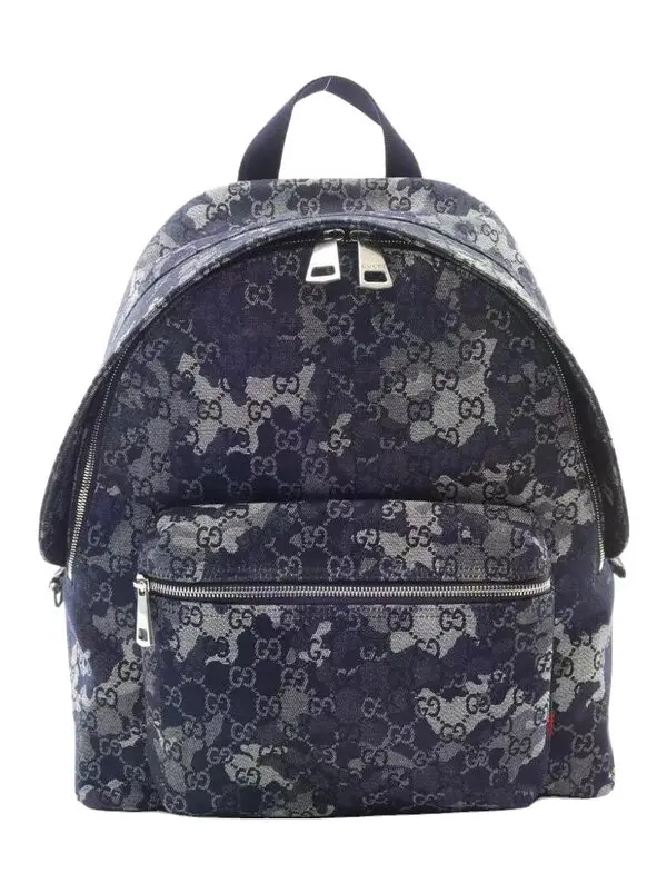 Gucci Gg Supreme Canvas Denim Backpack - Blue