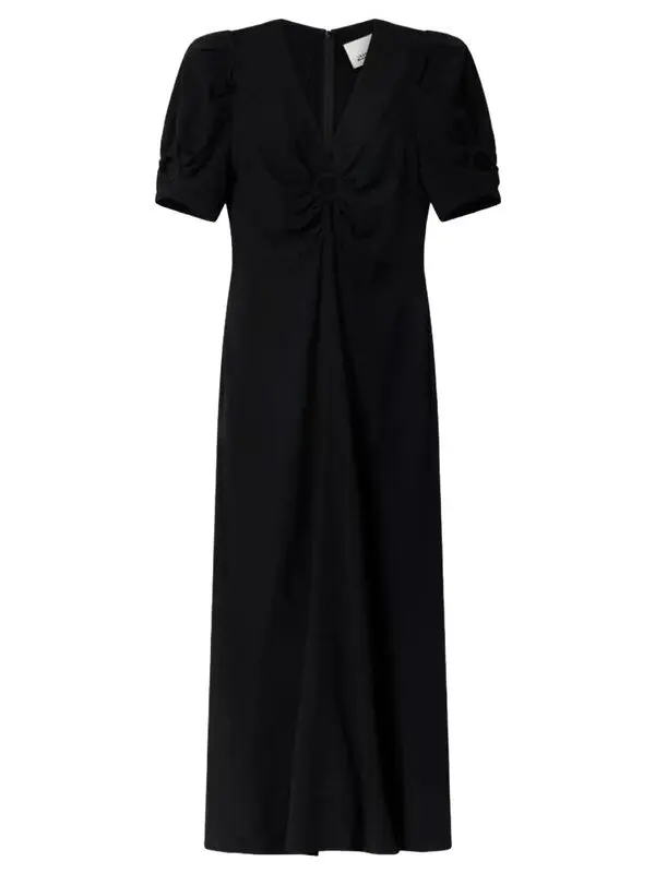 Isabel Marant Étoile Surelia Dress Long Sleeve Crepe Maxi Dress With Cut-out Detail - Black