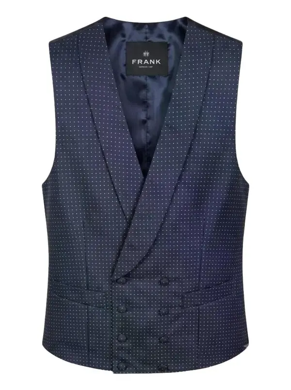 FRANKS Frank Double-breasted Polka Dot Waistcoat - Blue