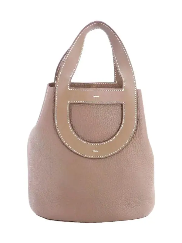 Hermès In-the-loop Bag Clemence With Swift 18 Bucket Bag - Grey