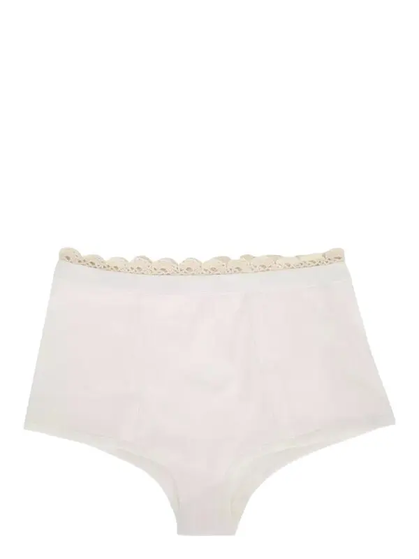 Magda Butrym Ribbed Scalloped-trim Shorts - White