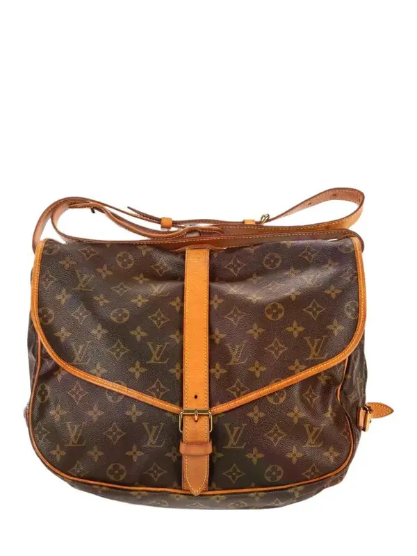 LOUIS VUITTON Saumur Monogram Canvas Shoulder Bag - Brown