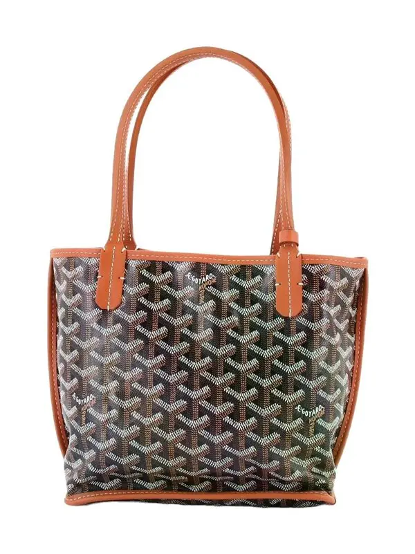 Goyard Anjou Reversible Tote Coated Canvas Mini Satchel - Brown