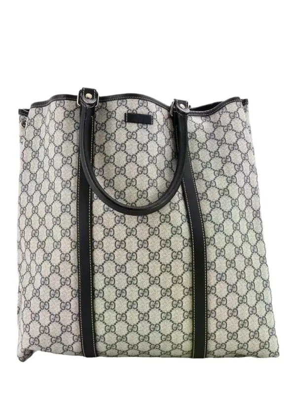 Gucci Joy Gg Coated Canvas Large Tote Bag - Blue