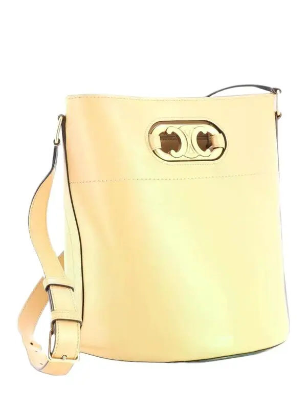 Celine Maillon Triomphe Leather Medium Bucket Bag - Neutrals