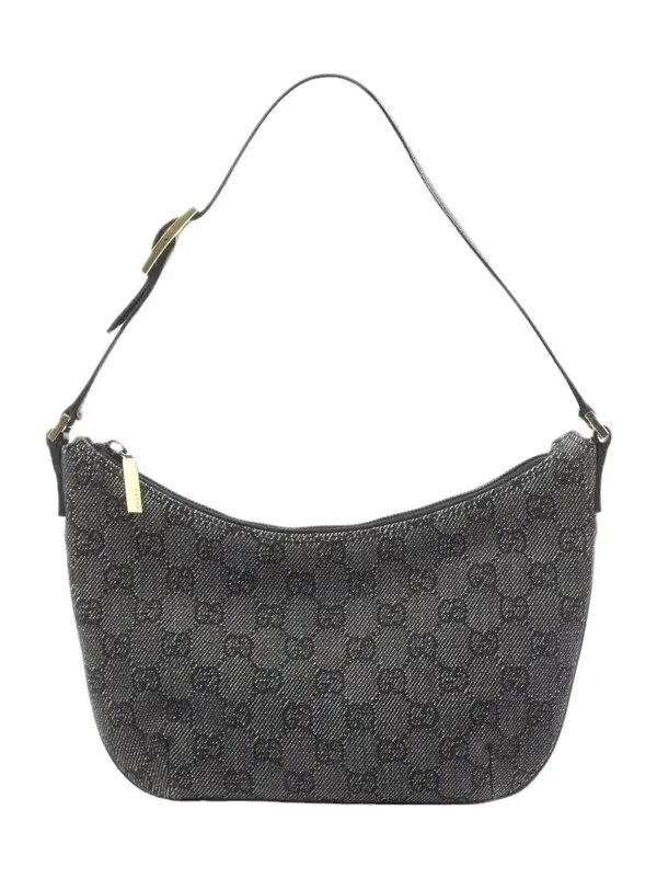 Gucci Gg Pattern Shoulder Bag - Black