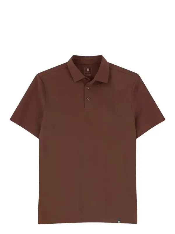 Boggi Milano Polo In Stretch Supima Cotton Jersey - Brown