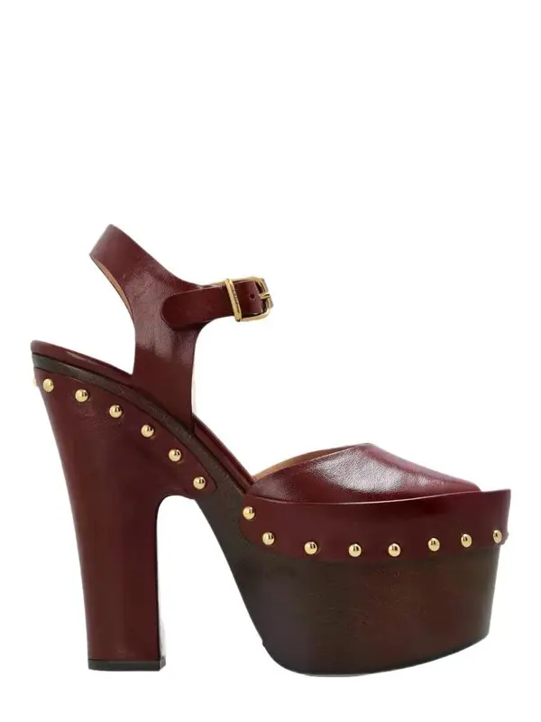 Chloé Stud-embellished Platform Sandals - Red