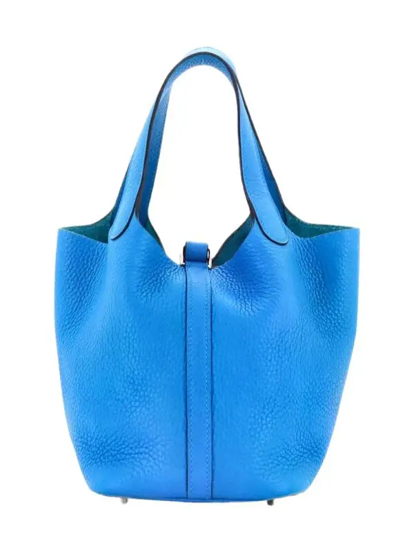 Hermès Picotin Lock Bag Clemence Pm Bucket Bag - Blue