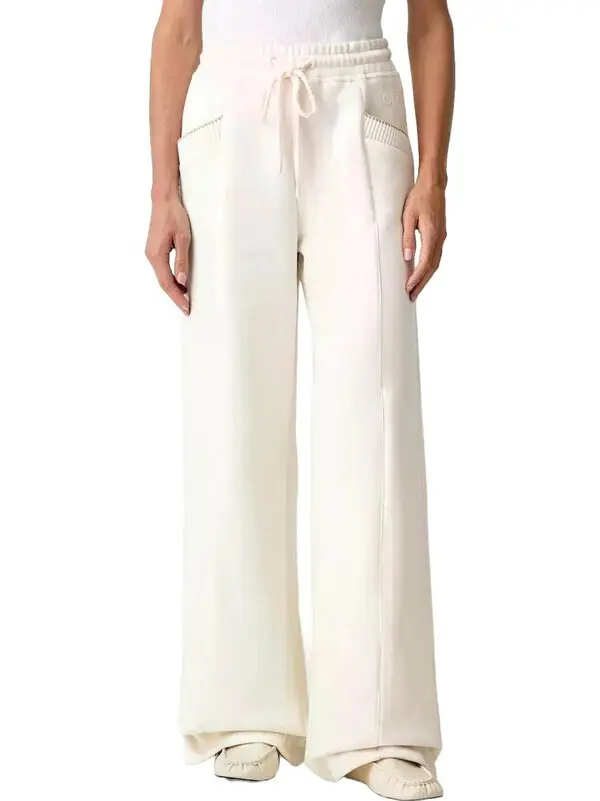 Guess Drawstring Wide-leg Track Pants - Neutrals