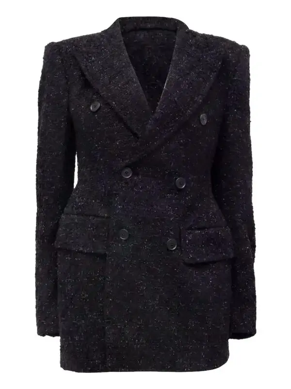 Balenciaga Hourglass Tweed Blazer - Black