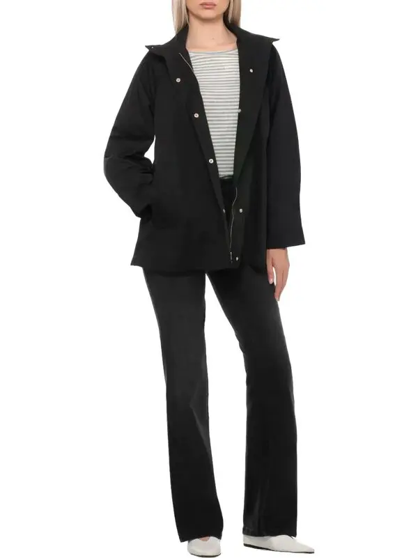 EMME High-neck Raglan-sleeve Raincoat - Black