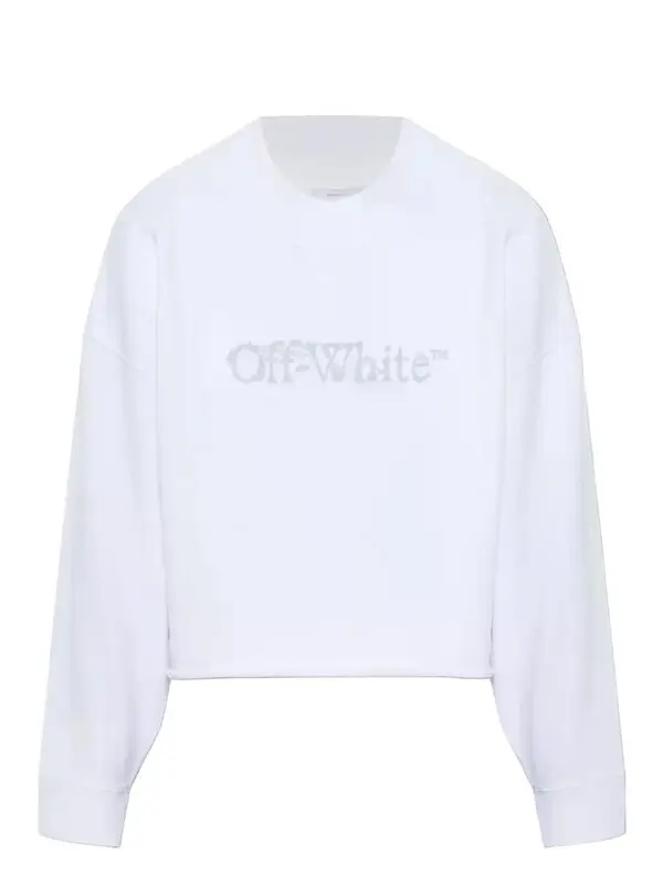 Off-White Logo Print Crew Neck Sweater - White