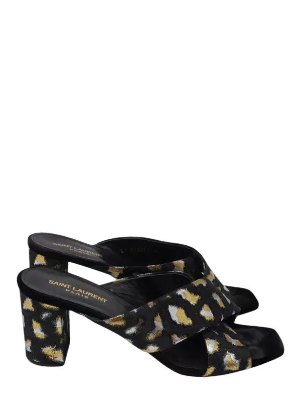 Saint Laurent Patterned Crossover Mules - Black
