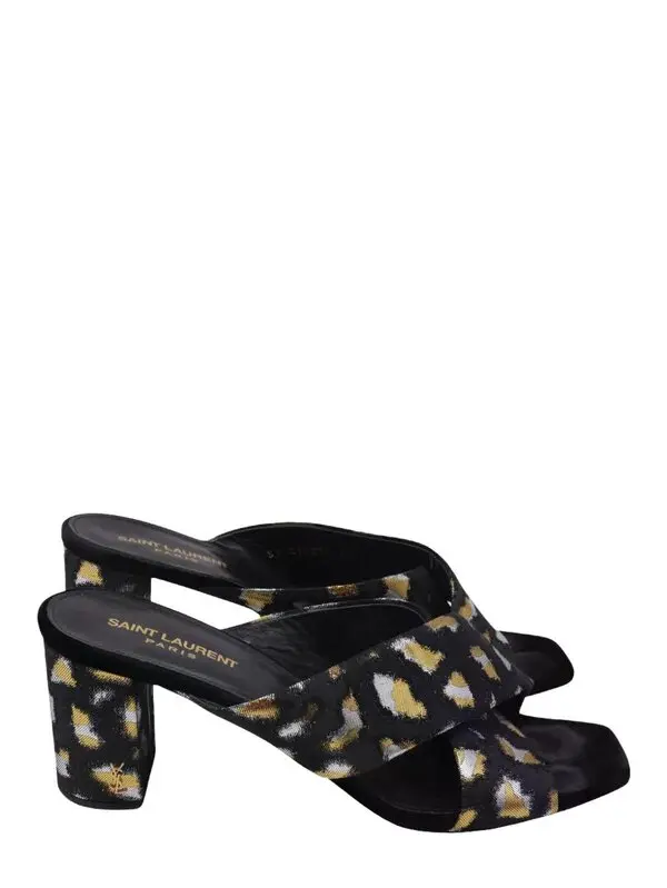 Saint Laurent Patterned Crossover Mules - Black