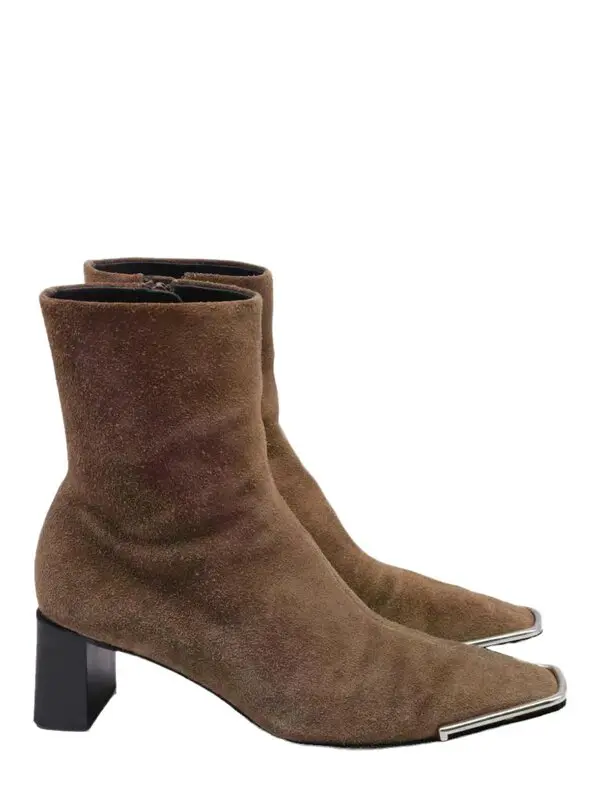 ALEXANDER WANG Suede Metal-tip Ankle Boots - Brown