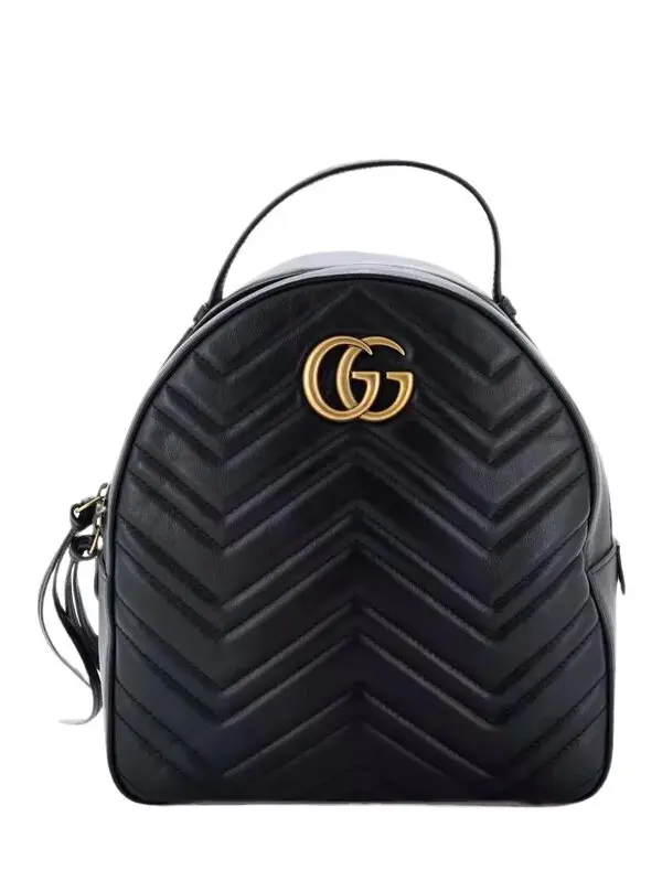 Gucci Gg Marmont Matelassé Leather Small Backpack - Black