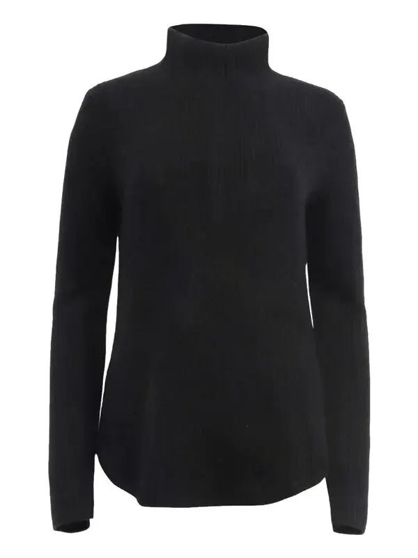 Theory Ribbed Knit Mock Neck Sweater - Black