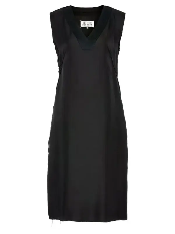 MAISON MARGIELA Anonymity Of The Lining V-neck Midi Dress - Black