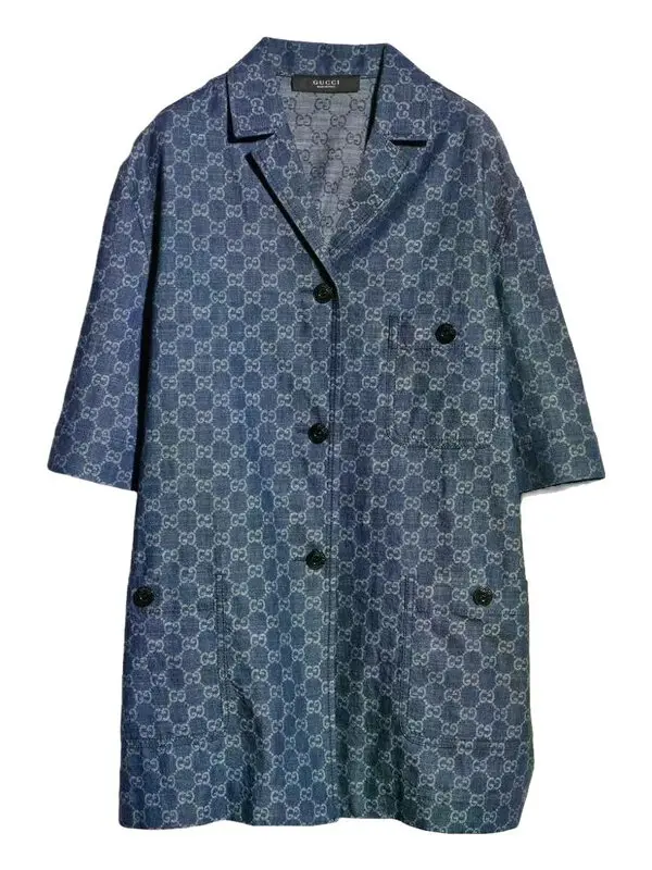 Gucci Gg Supreme Denim Shirt - Blue