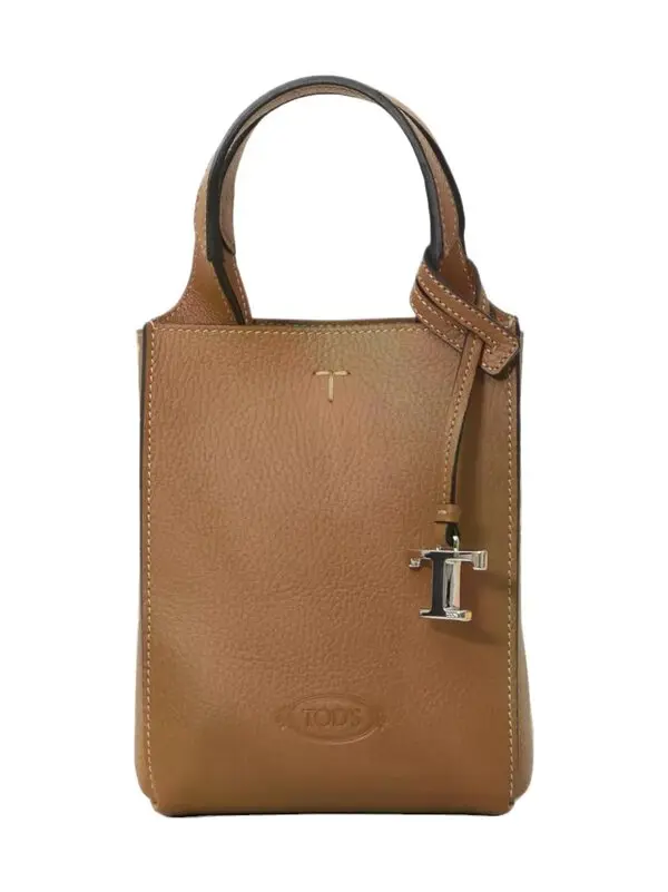 TOD'S T Timeless Charm Leather Tote Bag - Brown