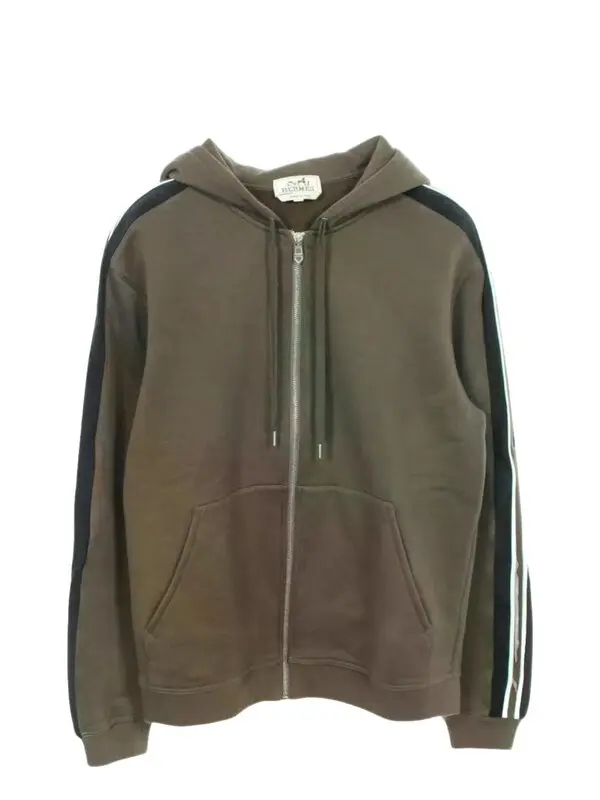 Hermès Zip-fastening Sweatshirt With Stripe Detail - Grey