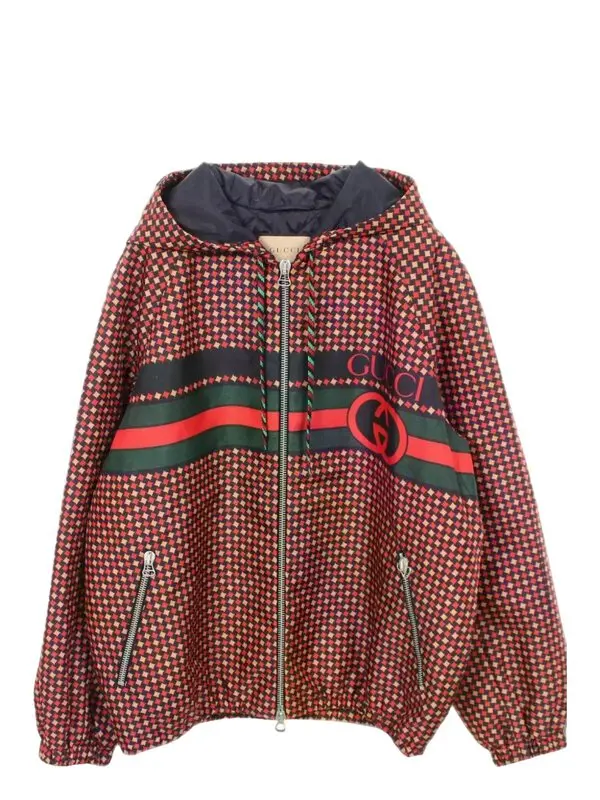 Gucci Interlocking G Hooded Jacket - Red