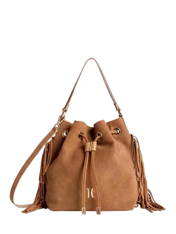ALVIERO MARTINI 1° CLASSE Suede Fringe Detail Shoulder Bag - Brown