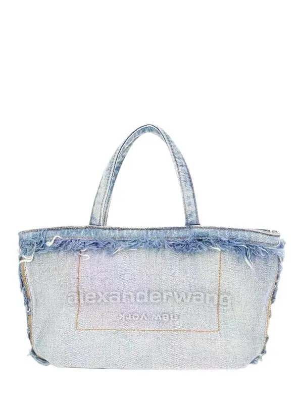 Alexander Wang Frayed Denim Tote Bag - Blue