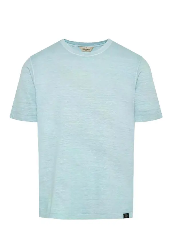 GRAN SASSO Slub-texture Side-slit T-shirt - Blue
