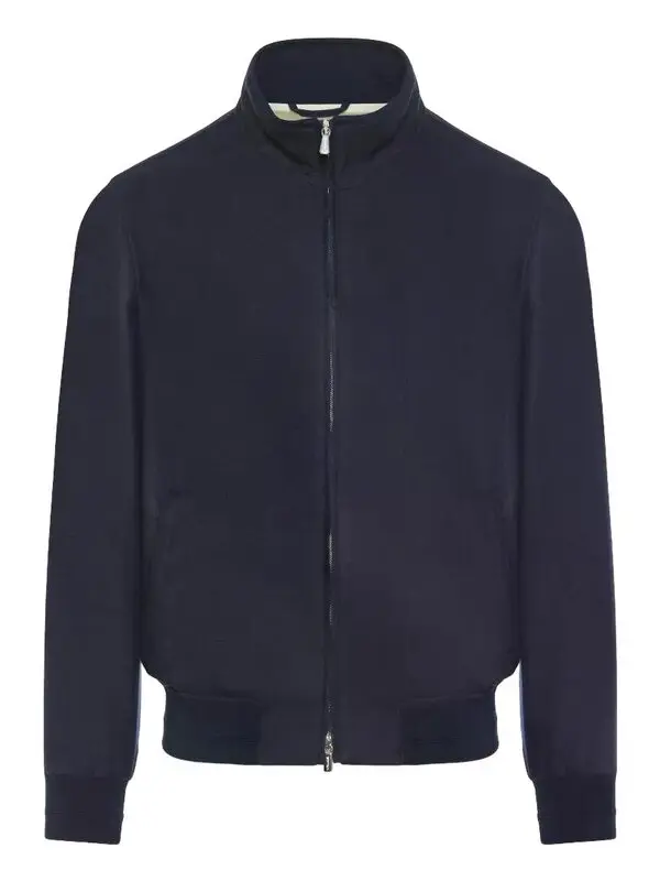 MANDELLI High-neck Zip-up Jacket - Blue