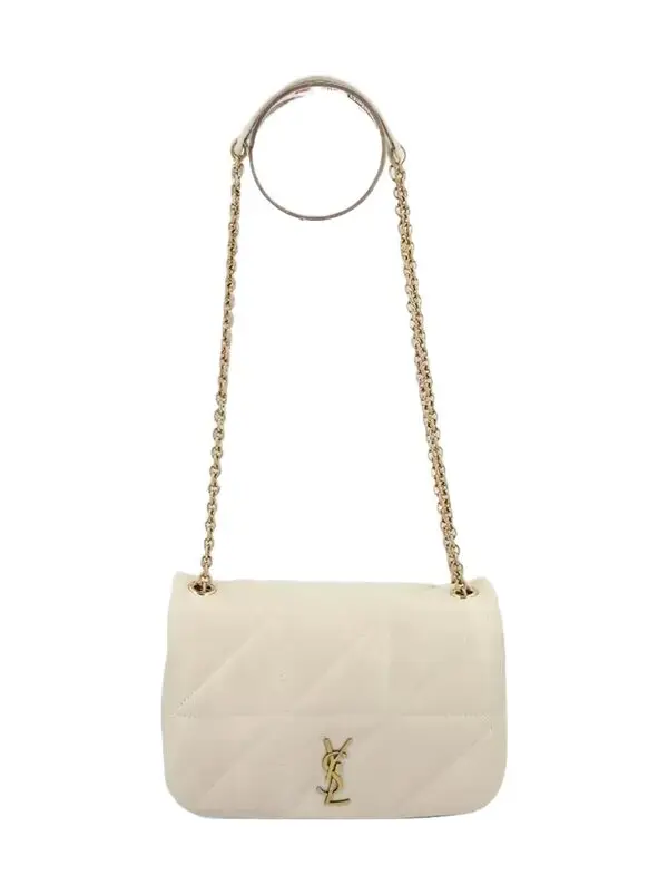 Saint Laurent Quilted Leather Shoulder Bag - Neutrals