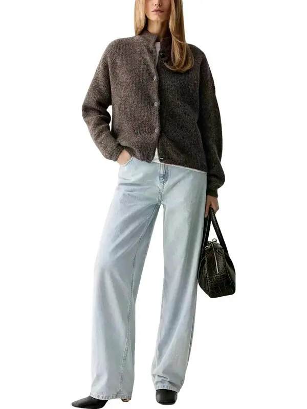 GESTUZ Alphagz Button-up Knit Cardigan - Brown