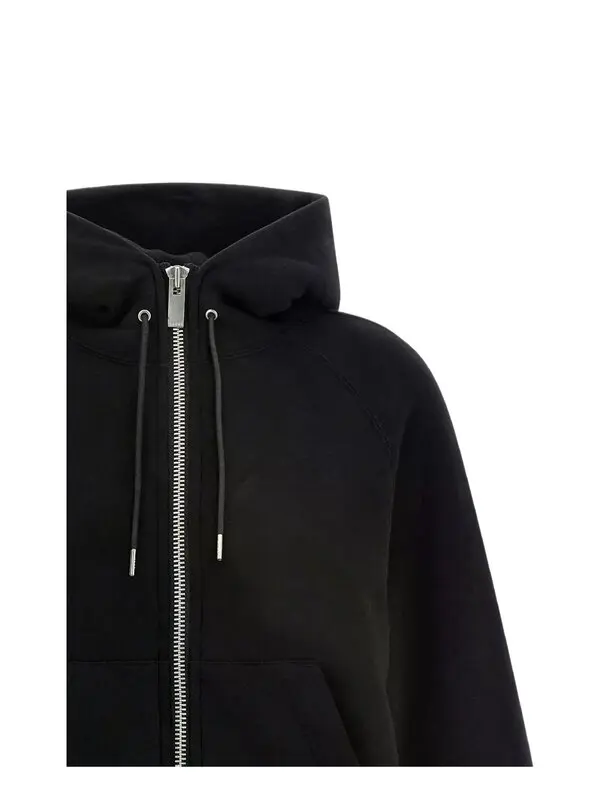 Sacai Zip-up Drawstring Hoodie - Black