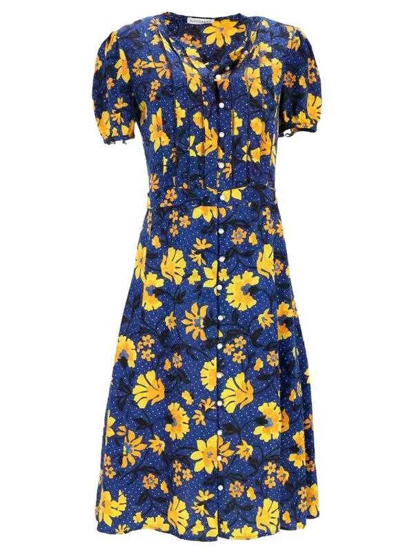 Altuzarra Madelena Printed Midi Dress - Blue
