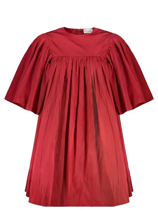 Red Valentino Pleated Design Dress - Red