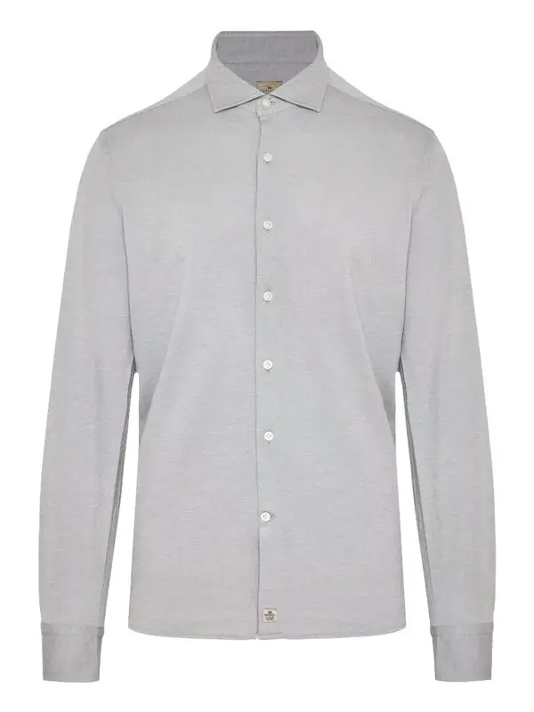 SONRISA Piqué-weave Long-sleeve Shirt - Grey