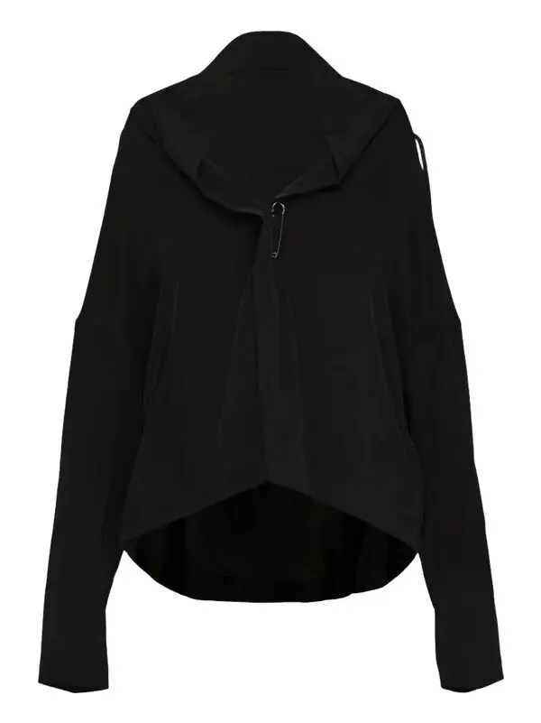 Yohji Yamamoto Safety Pin Fastening Drawstring Jacket - Black