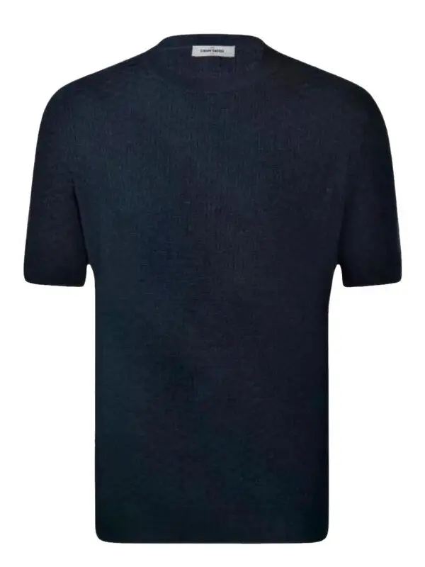 GRAN SASSO Short Sleeve Silk Sweater - Blue