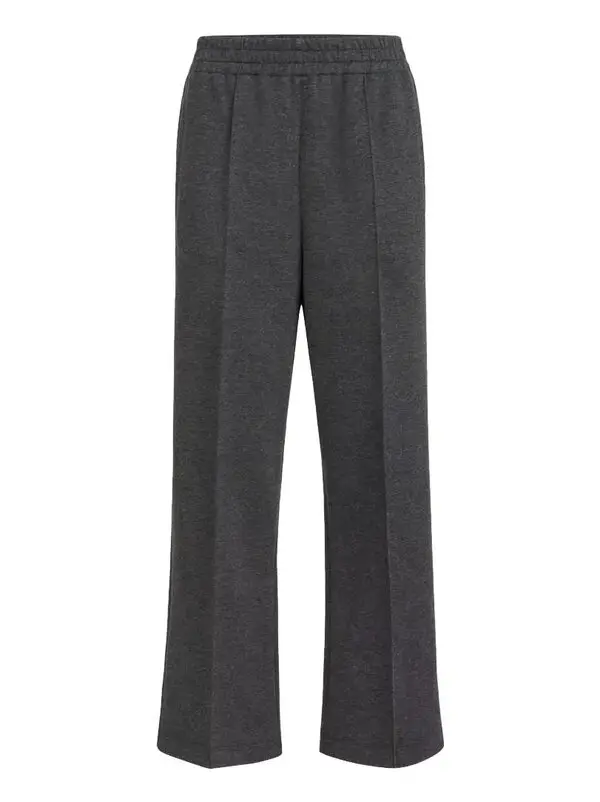 Brunello Cucinelli Techno Cotton And Cashmere Interlock Track Trousers - Grey