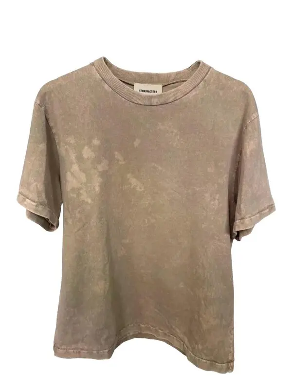 ATOMO FACTORY Acid-wash Jersey T-shirt - Brown