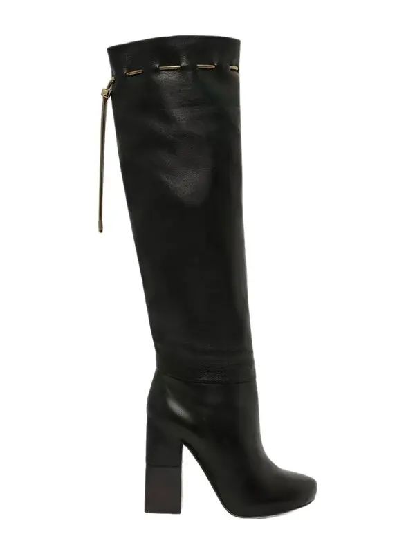 LANVIN Drawstring Knee-high Boots - Black
