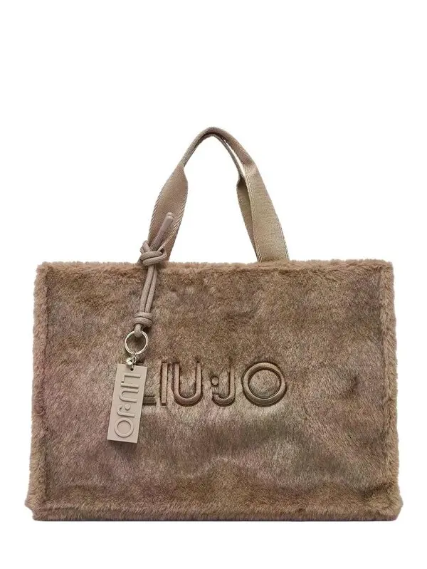 Liu Jo Large Teddy Tote Bag With Zip Closure - Brown