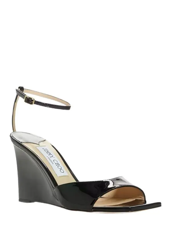 JIMMY CHOO Brien Patent Leather Sandals - Black